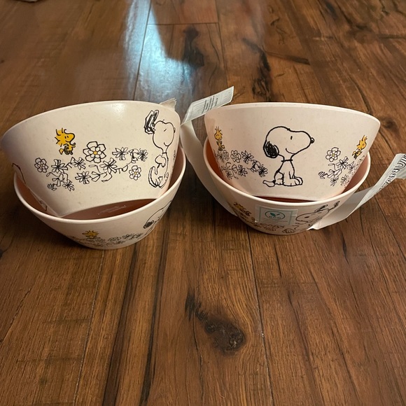 Peanuts | Dining | Peanuts Set 4 Snoopy Springtime Bamboo Bowls | Poshmark
